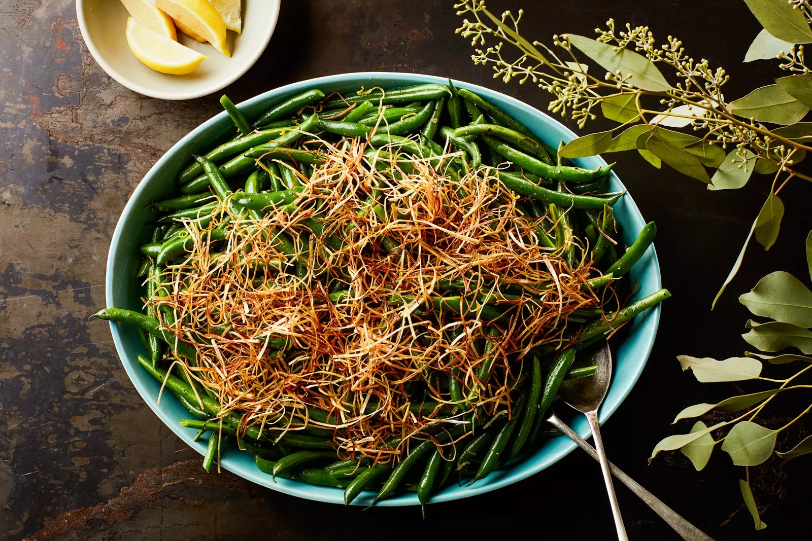 Lemony Kacang Héjo Jeung Frizzled Leeks