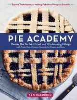 Omslag till Pie Academy med en blåbärspaj med galler