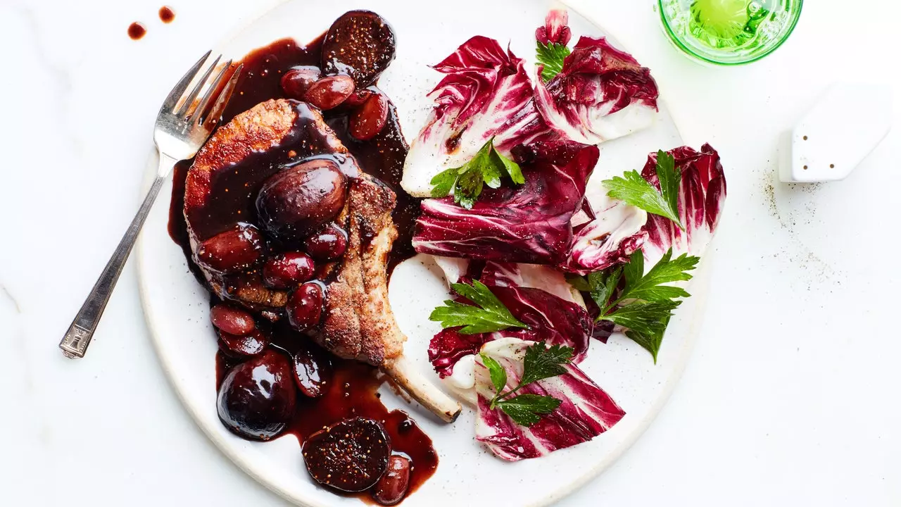 Braciole Di Maiale Con Fichi E Uva Agrodolce