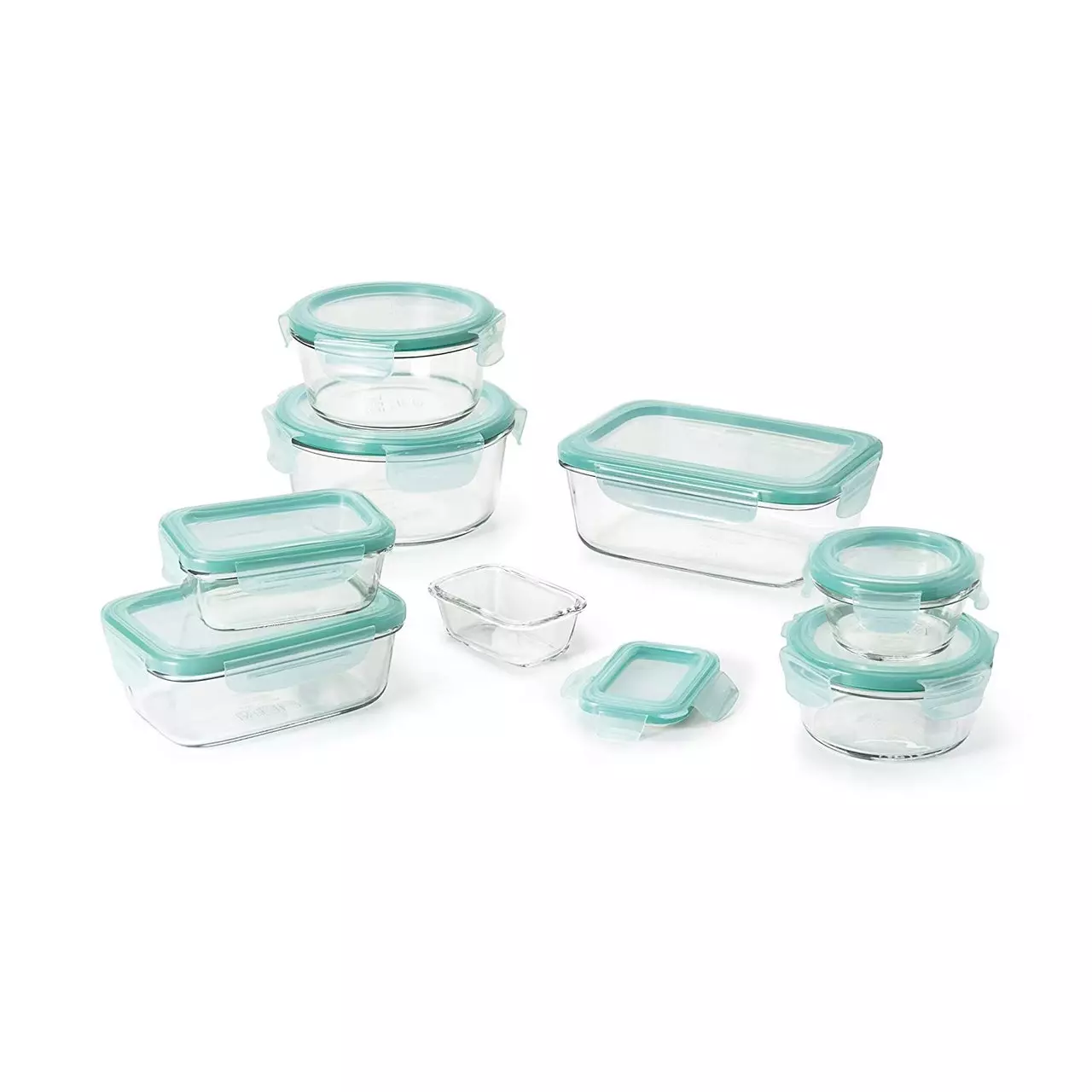 OXO Good Grips 16 Piece Smart Seal Leakproof Glass Food Storage Container Seti yokhala ndi zivindikiro