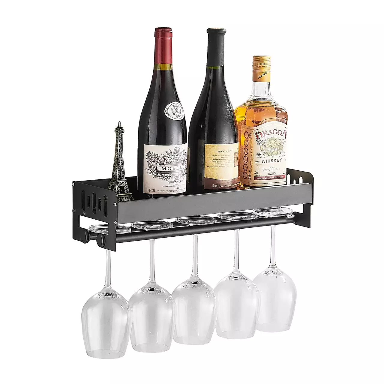 SIMVE Rack Wine with Glass Holder Wall Mounted.