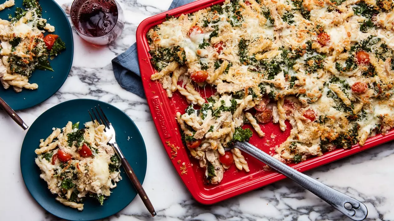 Sformato Di Pasta Al Forno Con Pollo E Cavolo Riccio