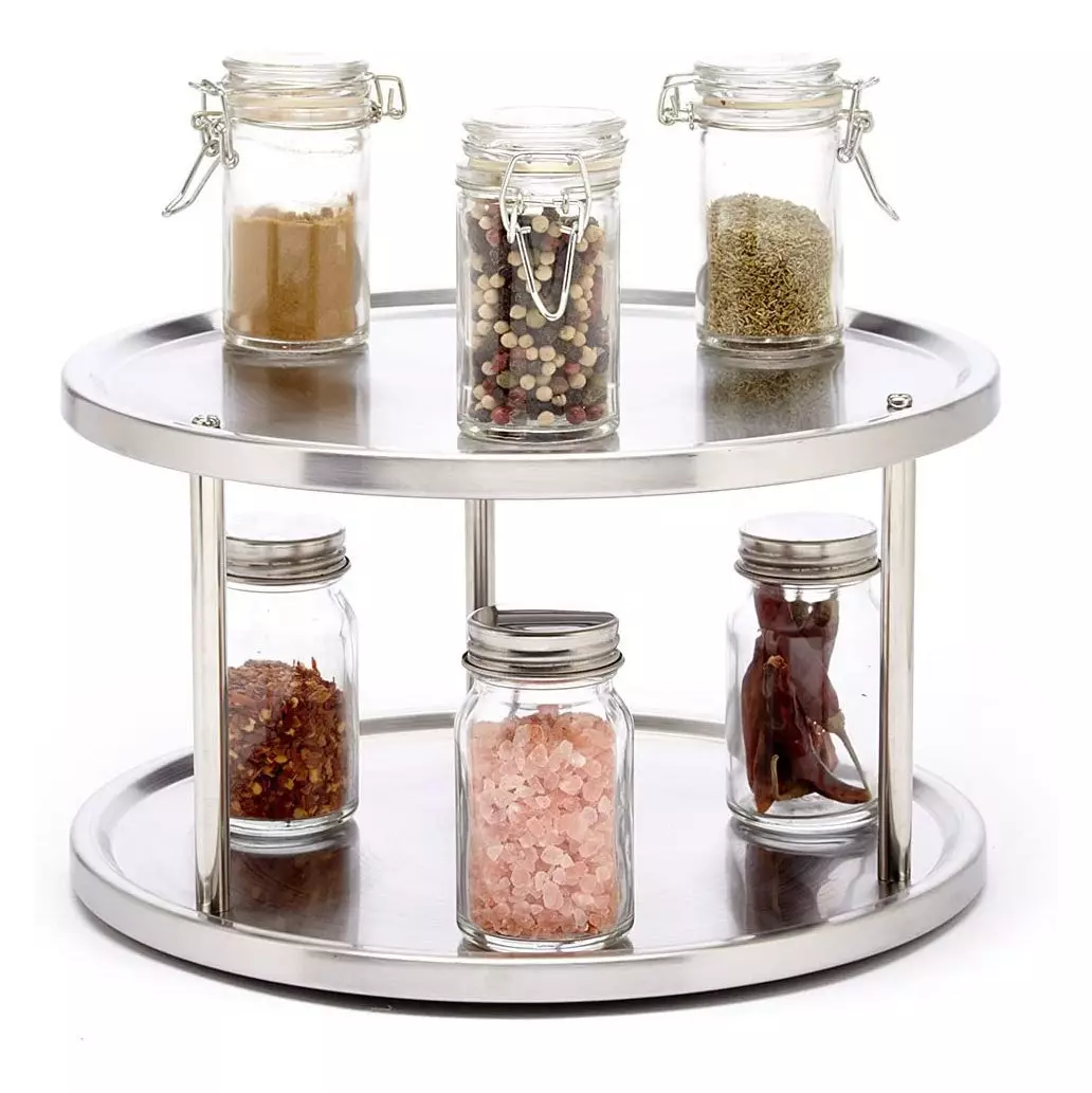 Chithunzicho chikhoza kukhala ndi: Shelf, Spice, Jar, Mixer, and Appliance