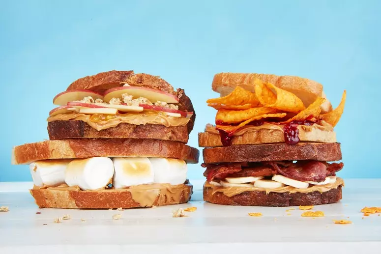 A imagem pode conter: Comida, Pão e Hambúrguer