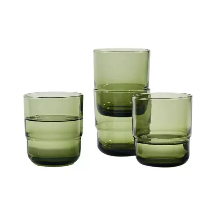 Фотография четырех зеленых стаканов для питья «Наше место».