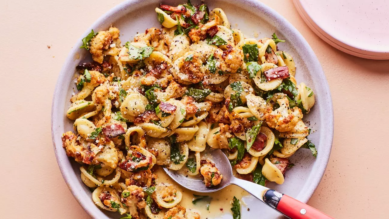 carbonara de coliflor