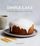 Portada del libro de cocina, que presenta un pastel alto de una sola capa con un glaseado de glaseado blanco que gotea.
