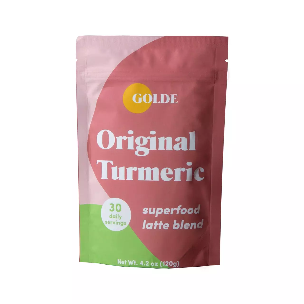 Litrato sa usa ka bag sa Original Turmeric Superfood Latte Blend ni Golde.