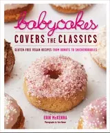 Couverture du livre de cuisine avec des beignets végétaliens sans gluten à la noix de coco.