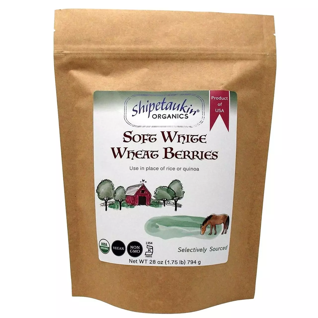 Shipetaukin Organic Soft Wheat Berries ສີຂາວ