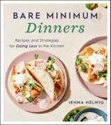 Sampul Buku Masak Makan Malam Bare Minimum dengan piring merah muda