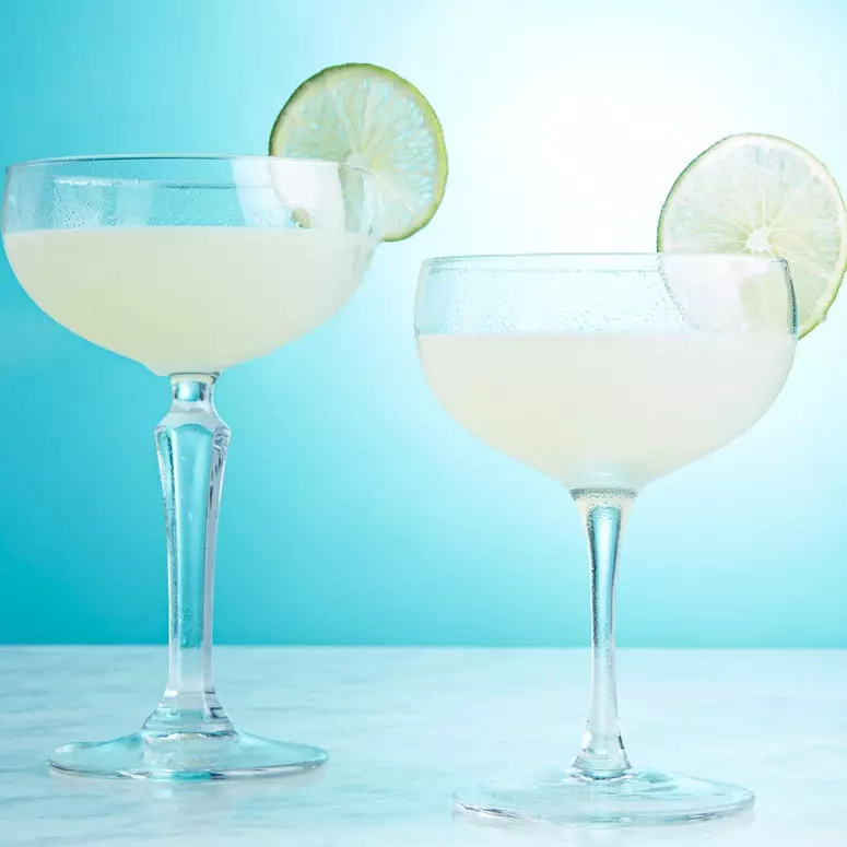 Prent bevat dalk Glass Plant Goblet Drink Cocktail Alkohol Drank Sitrusvrugte Vrugte en Kos