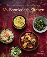 Sampul buku masak yang menampilkan berbagai hidangan Bangladesh.